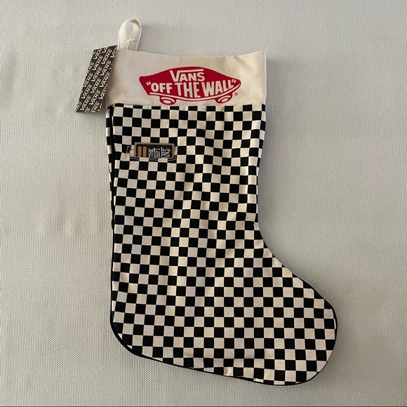 Vans | Holiday | Vans Checkered Canvas Black White Holiday Stocking ...